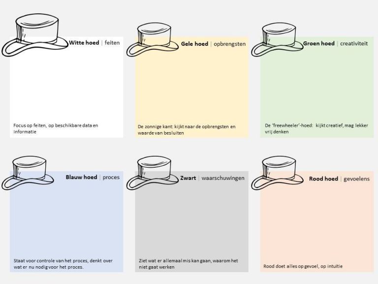 Denkhoeden De Bono - Managementmodellensite
